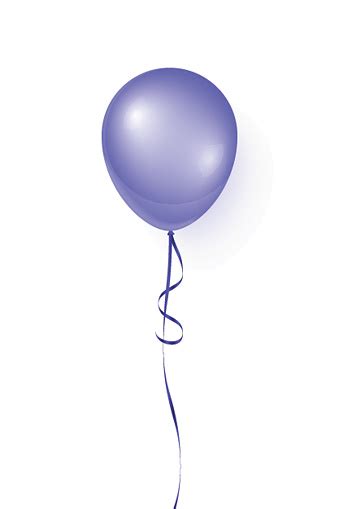 흰색 배경에 생일 파티 및 기타 휴일을위한 보라색 헬륨 풍선 비행 일러스트 배너 포스터 인사말 카드 전단지에 대한 벡터 현실적인 요소 3차원 형태에 대한 스톡 벡터 아트 및