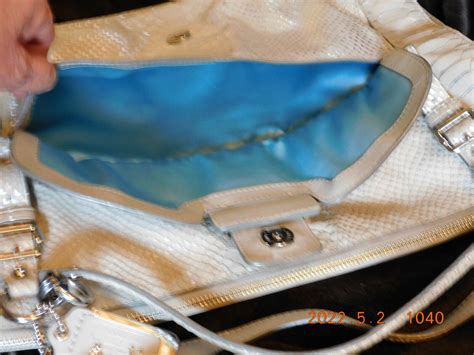 Coach Carrie Madison Pinnacle Python Embossed Leather Gem