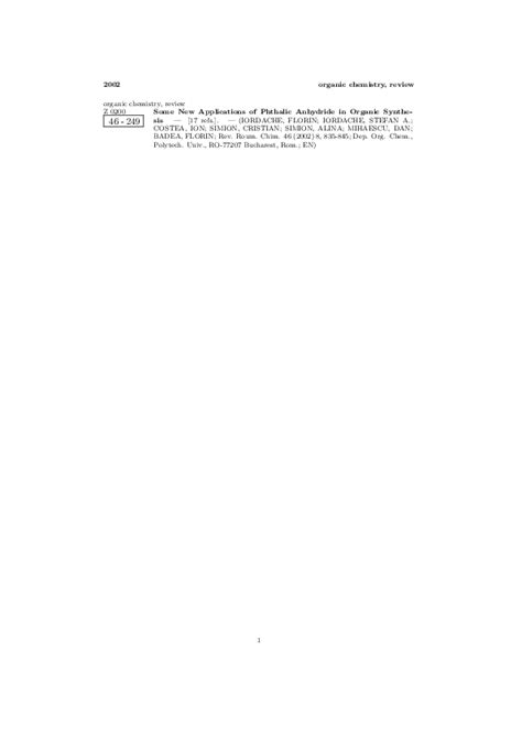 Pdf Cheminform Abstract Some New Applications Of Phthalic Anhydride In Organic Synthesis