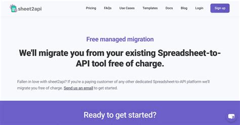 Free Managed Migration Sheet2api