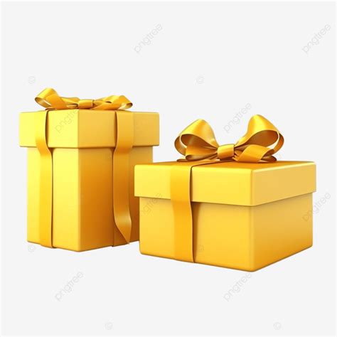 노란색 선물 상자는 리본 3d 렌더링으로 열리고 닫힙니다 현대적인 휴일 깜짝 상자 3d 상자 선물 Png 일러스트 및