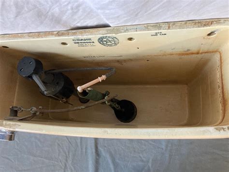 Antique Crane Toilet Tank Internal Tank Parts And Chrome Flush Lever Only