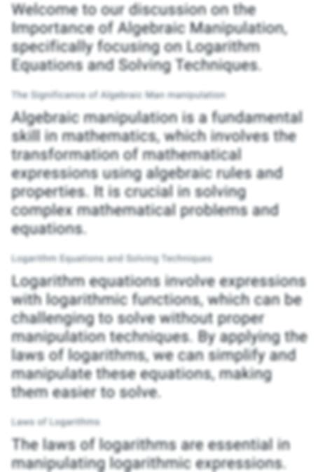 Solution Mastering Logarithm Equations Techniques And Tricks For