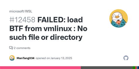Failed Load Btf From Vmlinux No Such File Or Directory · Issue 12458 · Microsoftwsl · Github