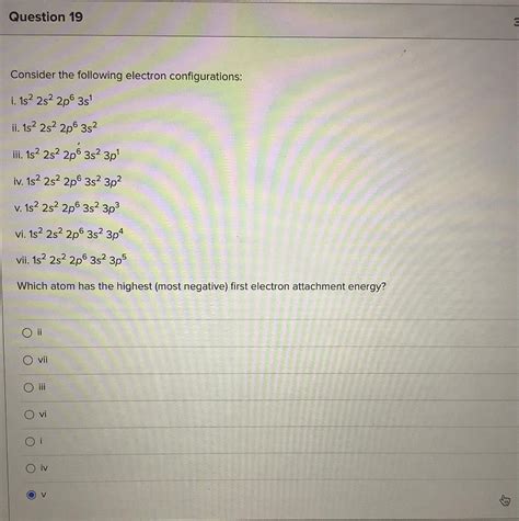 Solved Question 19 Consider The Following Electron