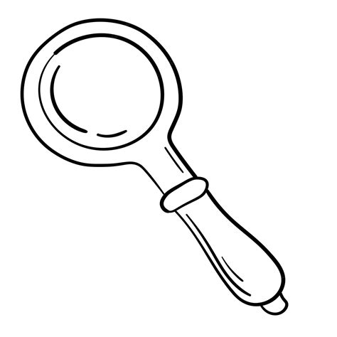 Premium Vector Doodle Sticker With Simple Magnifying Glass