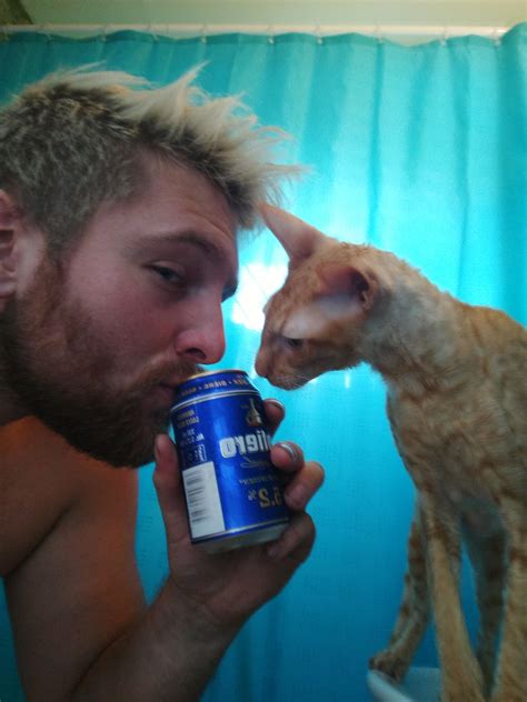 Me And My Cat Sharing A Common Swedish Sofiero Beer Together After