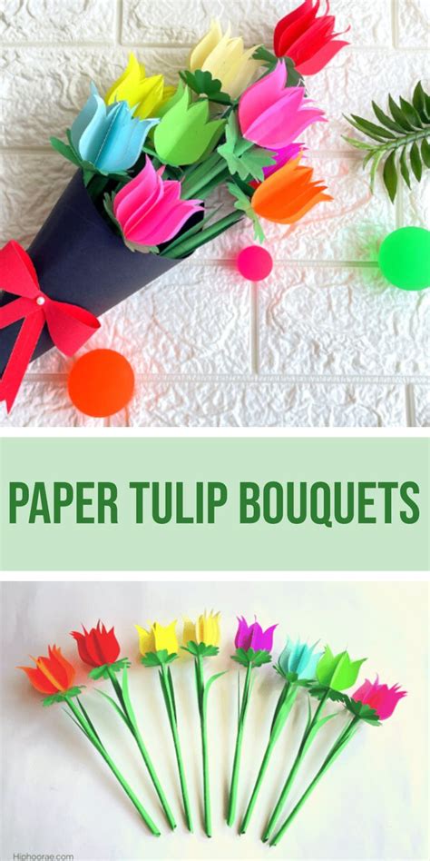 Beautiful Tulip Paper Flower Bouquets Easy Paper Tulips Tulip