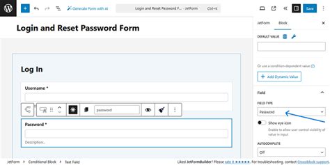 How To Set Up The Reset Password Field — Jetformbuilder Crocoblock