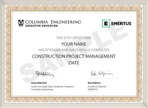Construction Project Management Columbia Engineering Online Course