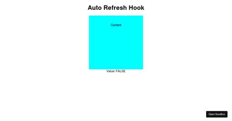 Use Auto Refresh Hook Codesandbox