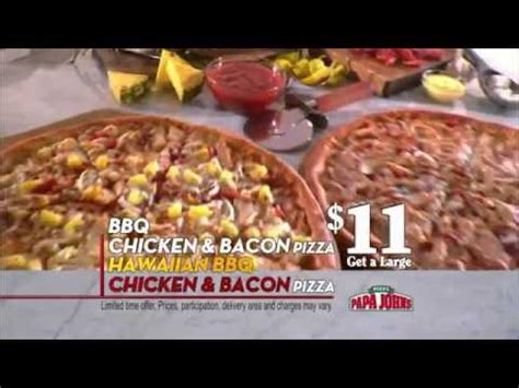 Papa Johns Bbq Chicken Bacon Pizza Tv Commercial Youtube