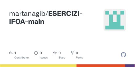 Github Martanagib Esercizi Ifoa Main