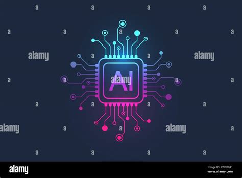 Artificial Intelligence Icon Sign Logo In The Circuit Line Style Ai