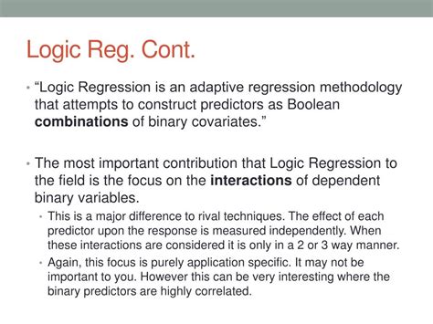 Ppt An Introduction To Logic Regression Powerpoint Presentation Free