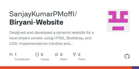 GitHub SanjayKumarPMoffl Biryani Website Designed And Developed A Dynamic Website For A Local