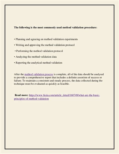 What Are Method Validation S Basic Principles PDF Biotech And Biomedical Industry Industries