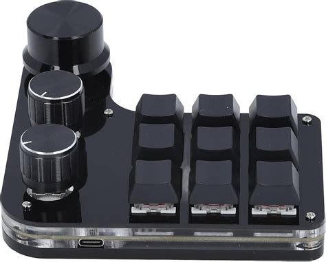 LYU USB Mini Macro Mechanical Gaming Keyboard Keys Knobs RGB LED KeyPad Macro Play One