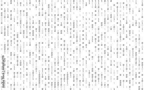 Binary Background Falling Digits On White Backdrop Matrix Effect With