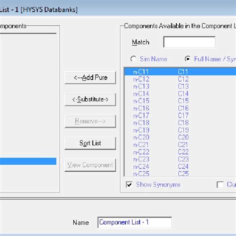 Hysys Fluid Package Menu Download Scientific Diagram
