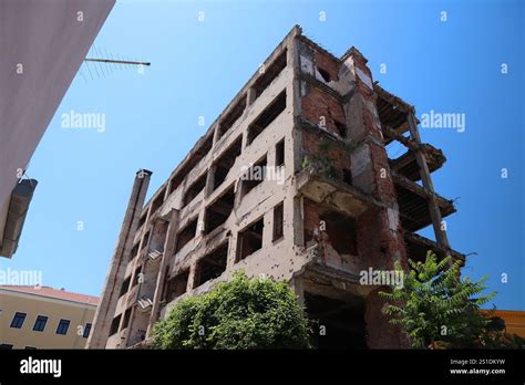 Mostar City In Bosnia And Herzegovina Historic War Damage From 1990s
