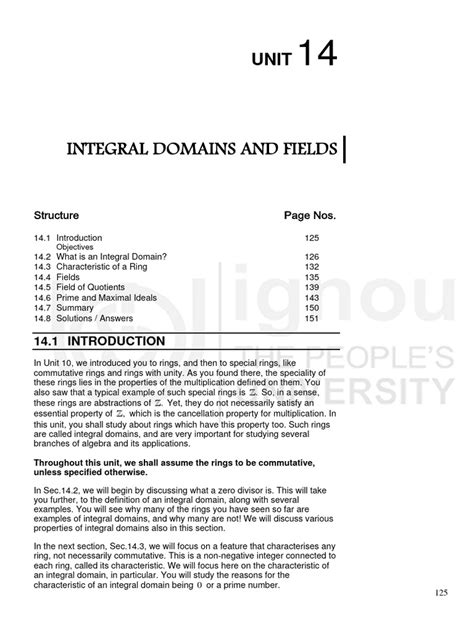 Unit 14 Pdf Ring Mathematics Field Mathematics