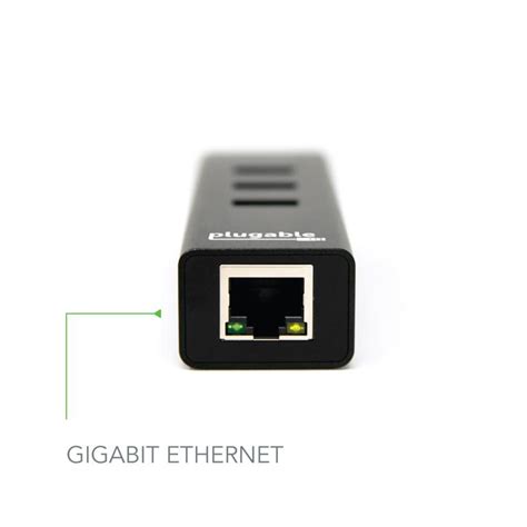 Plugable Usb Port Bus Powered Hub With Gigabit Ethernet Plugable Technologies