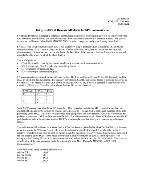 Using Usart Of Renesas For Spi Communication Embedded Systems Ecgr