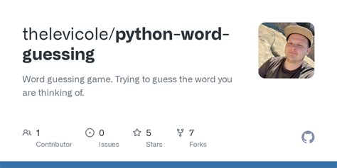 Github Thelevicolepython Word Guessing Word Guessing Game Trying