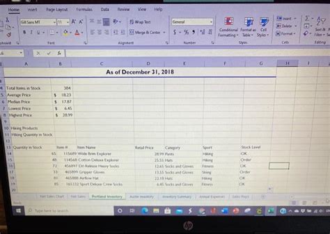 Solved 2 Format The Range A13 G19 As A Table With Headers Chegg