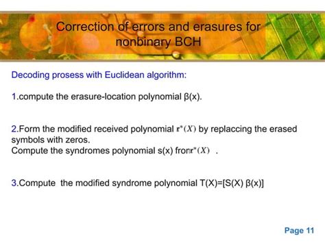 Bch Code And Decoding Bch Pptx Programming Languages Computing