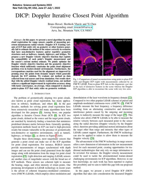 Dicp Doppler Iterative Closest Point Algorithm Pdf