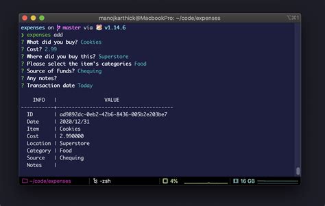 Github Manojkarthickexpenses Simple Interactive Command Line Expense Logger