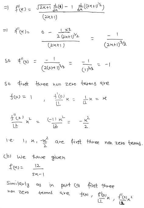 Solved 3 Write The First Three Non Zero Terms Of The Maclaurin