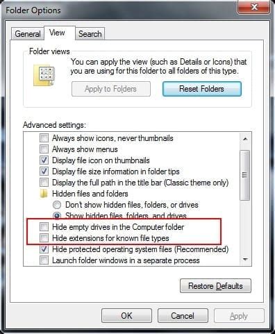 Show Hidden Files And Folders In Windows
