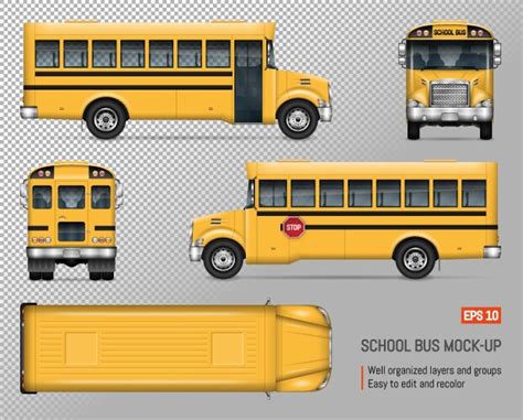 School Bus Top View Vector Images And Graphics For Commercial Use Vectorstock