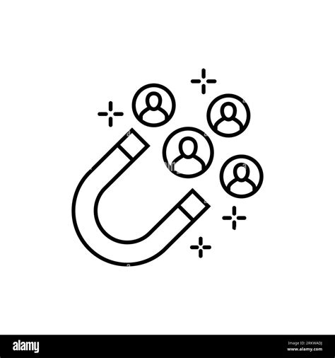 Customer Retention Line Icon With A Magnet Stock Vector Image And Art Alamy