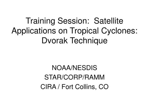 Ppt Training Session Satellite Applications On Tropical Cyclones