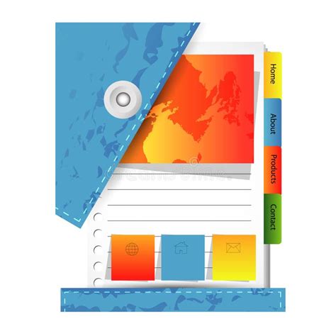Stylish Website Template Portfolio Layout Stock Vector Illustration