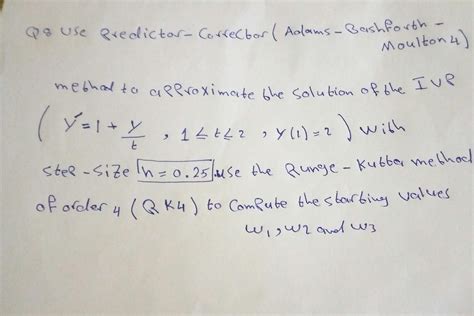 Solved Qs Use Predictor Corrector Adams Bashforth Moulton