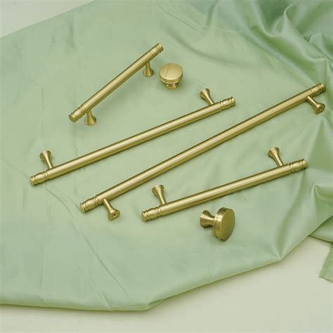 Polished Gold Cabinet Pulls Solid Brass Drawer Pulls Brushed Gold Door Handles Art Deco Drawer
