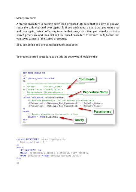 How To Create Store Procedure Pdf
