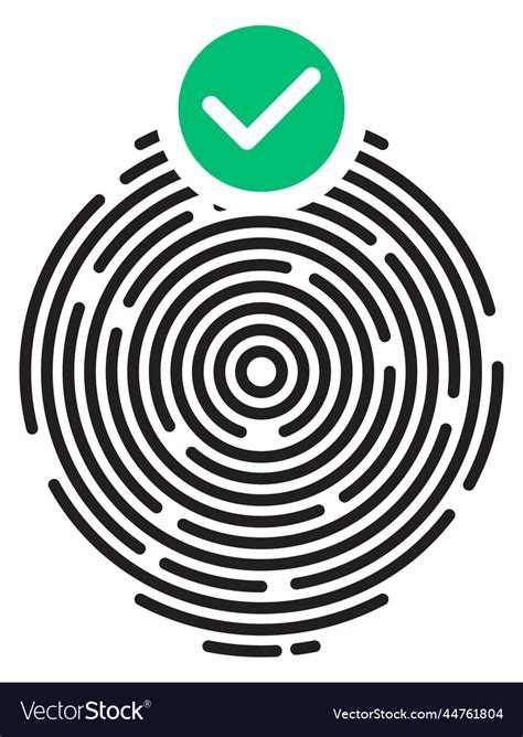 Fingerprint Scan Secure Authorization Data Vector Image