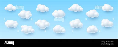 3d Sky Clouds Realistic Vector Cumulus Formations Three Dimensional