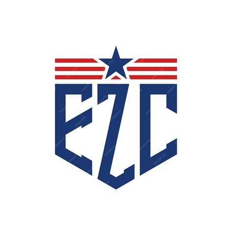 Premium Vector Patriotic Ezc Logo With Star And American Flag Straps