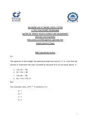 Sample Question Paper Pdf IIM INDORE AND IIT INDORE JOINTLY OFFER A TWO YEAR DEGREE PROGRAMME