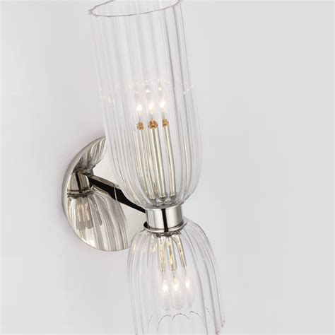 Aerin Asalea 16 Glass Double Bath Wall Sconce Polished Nickel Luxe