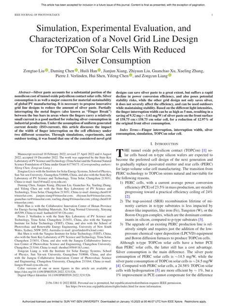 PDF Simulation Experimental Evaluation And Characterization Of A Novel Grid Line Design For