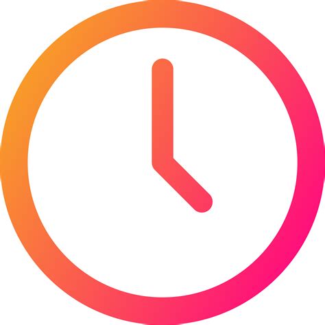 Clock Icon In Gradient Colors Analog Time Signs Illustration 18928902 Png