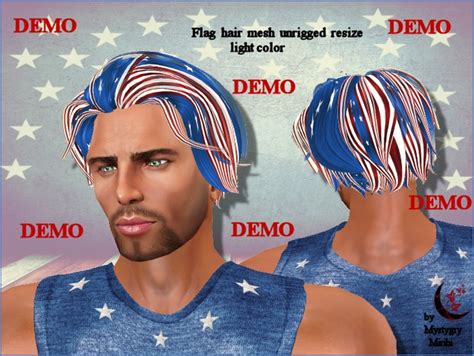 Second Life Marketplace Demo Flag Hair Men Mesh Unrigged Resize 2